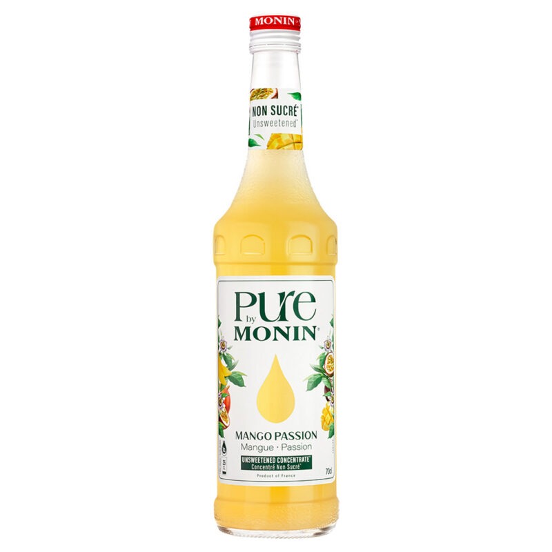 PURE by MONIN | Concentré Non Sucré | Mango & Passion | 70 cl - Interdrinks